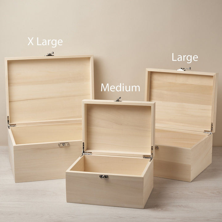 Laser Engraved Wooden Memory Keepsake Box - 18 Memories Design ...