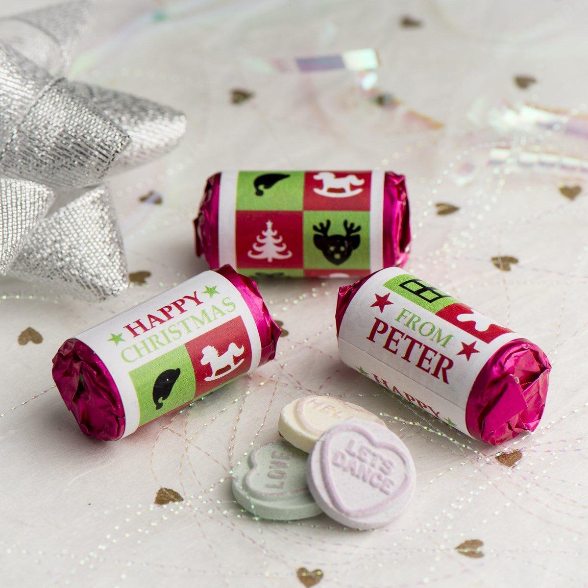 Personalised Christmas Love Heart Sweets - Christmas Party Favours ...