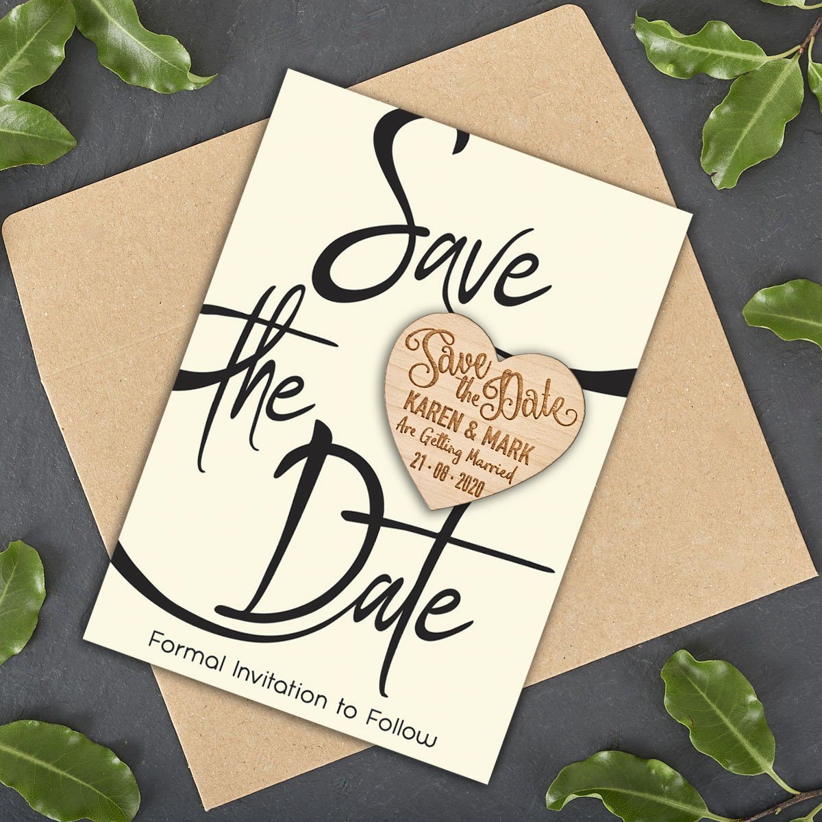 Save the Date Magnet Wooden Rustic - Simple Design – Tabetha's Touch