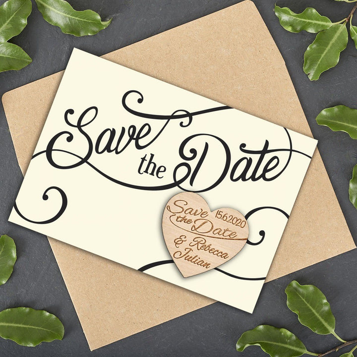 Save the Date Magnet Wooden Rustic - Simple Design – Tabetha's Touch