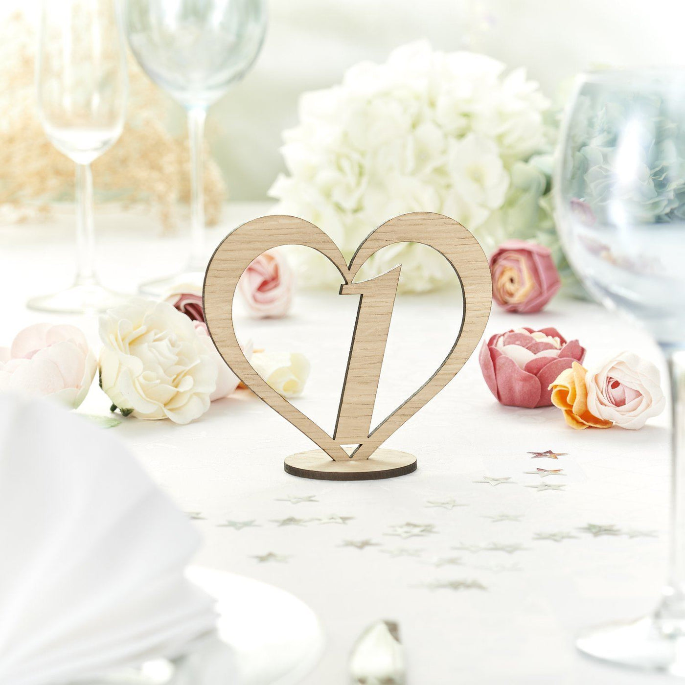 Rustic Wooden Wedding Table Numbers in a Heart – Tabetha's Touch