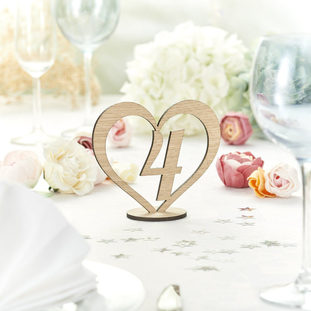 Rustic Wooden Wedding Table Numbers in a Heart – Tabetha's Touch